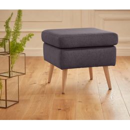 Polsterhocker Home Affaire "Sallito", grau (anthrazit), B:52cm H:49cm T:52cm, Struktur Hahnentritt (67% Polypropylen, 33% Polyester);Samtoptik (100% Polyester);Fellimitat (100% Polyester);Samtcord (92% Polyester, 8% Polyamid);Struktur (100% Polyester);Struktur fein (100% Polyester), Hocker, Polsterhocker, die kleinere Version von "Salla", in 6 Bezugsqualit&auml;ten