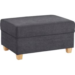 Hocker DOMO collection "Incanto B/T 85/62cm", grau (dunkelgrau), B:85cm H:45cm T:62cm, Hocker, Polsterhocker