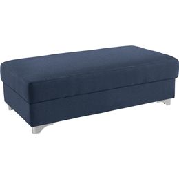 Polsterhocker DOMO collection "Mira bequemer Bankhocker, B/T 139/74cm", blau (dunkelblau), B:139cm H:45cm T:74cm, Struktur (100% Polyester);Struktur fein (100% Polyester);Luxus-Microfaser (92% Polyester, 8% Nylon), Hocker, Polsterhocker