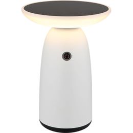 LED Solarleuchte Globo LIGHTING "SOLARLEUCHTE", wei&szlig;, H:22,5cm &Oslash;:10,2cm, Leuchten, Solar/Touchdimmer/IP54/kann mit USB-C Kabel geladen werden