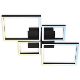 Briloner Leuchten LED Deckenleuchte "3093018 FRAME", grau (alu, chrom), Leuchten, Deckenlampe, 75x46,7x7,5cm, Chrom-Alu, Wohnzimmer, Schlafzimmer, LED Deckenleuchte