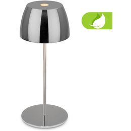Briloner Leuchten LED Au&szlig;en-Tischleuchte "Serina Mini", schwarz (schwarz, chrom), 1, &Oslash; 8cm H: 20cm, Leuchten, Akku Tischlampe, kabellos, IP44, Wohnzimmer, Schlafzimmer, Outdoor