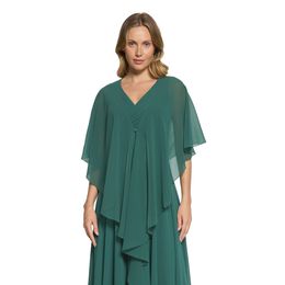Multifunktionstuch Vera Mont "Damen mit Volant", Damen, Gr. L, gr&uuml;n (schwarz emerald), Chiffon, Polyester, festlich, Modet&uuml;cher Multifunktionstuch, Nahtf&uuml;hrung