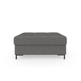 Polsterhocker DOMO collection "Capelo bequem, Federkernunterfederung, B/T 100/70cm", grau (dunkelgrau), B:100cm H:46cm T:70cm, 100% Polyester, Hocker, Polsterhocker, inklusive Federkern