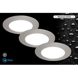 Briloner Leuchten LED Einbauleuchte "FLAT IN", silber, Leuchten