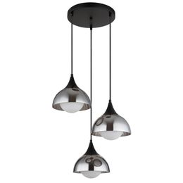 NOWA Pendelleuchte "EVA", schwarz, 3, &Oslash; 20cm H: 120cm, 1 Stk., Leuchten, Glas, Glaskugel opal, H&auml;ngeleuchte, Wohnzimmer, Esstisch, Pendelleuchte