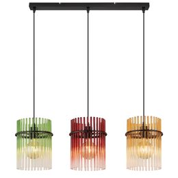 Globo LIGHTING H&auml;ngeleuchte "GORLEY", schwarz (bunt), &Oslash; 20cm H: 140cm, 1 Stk., Leuchten, H&auml;ngelampe/Pendelleuchte/Esszimmer/Wohnzimmer/Esstisch, H&auml;ngeleuchte