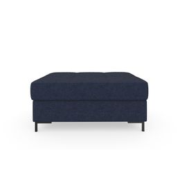 Polsterhocker DOMO collection "Capelo bequem, Federkernunterfederung, B/T 100/70cm", blau (dunkelblau), B:100cm H:46cm T:70cm, 100% Polyester, Hocker, Polsterhocker, inklusive Federkern
