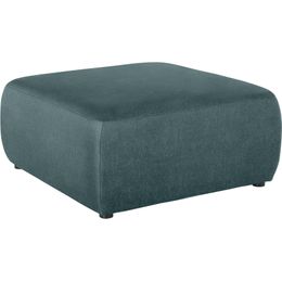 Hocker DOMO collection "Cesena modern, zeitlos und bequem", blau (petrol), B:88cm H:39cm T:88cm, Hocker, Polsterhocker