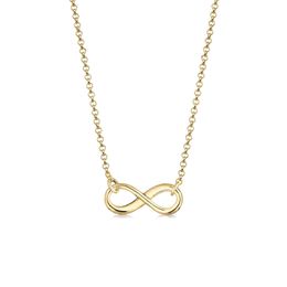 Kette mit Anh&auml;nger Elli Premium "Infinity Unendlichkeit Symbol 375 Gelbgold", gold, Halsketten, Damen, 40, ohne Stein, Gelbgold 375, L: 40