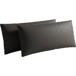 Sit & More Sofakissen SIT & MORE "Vanity Leder", schwarz, B:60cm H:30cm T:12cm, Leder, Polsterauflagen, Sofakissen