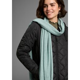 Strickschal Laura Scott, Damen, gr&uuml;n (gr&uuml;n melange), Feinstrick, Viskosemischung, meliert, unifarben, Modet&uuml;cher, in Maxi-Gr&ouml;&szlig;e mit modischen Rippenabschl&uuml;ssen