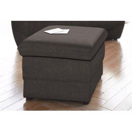 Polsterhocker DOMO collection "Lale B/T 62/62cm", grau (anthrazit), B:62cm H:45cm T:62cm, Struktur grob (85% Polyester, 15% Polyacryl);Struktur (100% Polyester);Microfaser PRIMABELLE (100% Polyester), Hocker, Polsterhocker