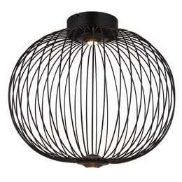 Globo LIGHTING Deckenleuchte "GALWAY", schwarz matt, &Oslash; 50cm H: 45cm, 1 Stk., Leuchten, Deckenlampe Metallst&auml;be 3000K DM 50cm 3 Stufen, Deckenleuchte
