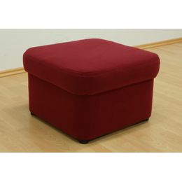 Hocker DOMO collection "Papenburg elegant und zeitlos, B/T 57/57cm", rot, B:57cm H:41cm T:57cm, Luxus-Microfaser (100% Polyester);Struktur ( 90% Polyester, 10% Polyacryl);Microfaser PRIMABELLE (100% Polyester);Kunstleder SOFTLUX;Chenilleoptik (95% Polyester, 5% Polyamid);Webstoff (100% Polyester), Hocker, Polsterhocker, in gro&szlig;er Farbvielfalt
