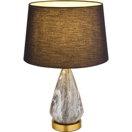 Globo LIGHTING Tischleuchte "KISA", schwarz (messingfarben matt), &Oslash; 35cm H: 54cm, 1 Stk., Leuchten, Tischlampe Nachttischlampe Deko-Tischleuchte Schlafzimmer, Tischleuchte