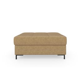 Polsterhocker DOMO collection "Capelo bequem, Federkernunterfederung, B/T 100/70cm", beige, B:100cm H:46cm T:70cm, 100% Polyester, Hocker, Polsterhocker, inklusive Federkern