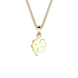 Kette mit Anh&auml;nger Elli Premium "Kleeblatt Gl&uuml;cksbringer Talisman 585 Gelbgold", gold, Halsketten, Damen, 45, ohne Stein, Gelbgold 585, L: 45