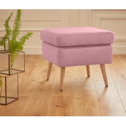 Polsterhocker Home Affaire "Sallito", rosa (rose), B:52cm H:49cm T:52cm, Struktur Hahnentritt (67% Polypropylen, 33% Polyester);Samtoptik (100% Polyester);Fellimitat (100% Polyester);Samtcord (92% Polyester, 8% Polyamid);Struktur (100% Polyester);Struktur fein (100% Polyester), Hocker, Polsterhocker, die kleinere Version von "Salla", in 6 Bezugsqualit&auml;ten