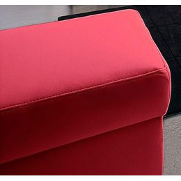 Hocker DOMO collection "Alisson zeitlos und bequem, B/T 59/59cn", rot, B:59cm H:40cm T:59cm, Microfaser aus 100% Polyester;Softlux, das pflegeleichte Kunstleder aus 80% PVC, 18% Polyester und 2% Polyurethan;Luxus-Kunstleder;Strukturstoff aus 90% Polyester und 10% Polyacryl., Hocker, Polsterhocker