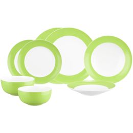 Geschirr-Set Seltmann Weiden "Einsteiger-Set Liberty Pure Colors 8er Set", gr&uuml;n (lime gr&uuml;n), 8, Porzellan, Geschirr-Sets, Geschirr-Set, Sp&uuml;lmaschinenfest, Mikrowellensicher, Ofenfest