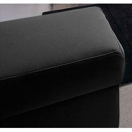 Hocker DOMO collection "Alisson zeitlos und bequem, B/T 59/59cn", schwarz, B:59cm H:40cm T:59cm, Microfaser aus 100% Polyester;Softlux, das pflegeleichte Kunstleder aus 80% PVC, 18% Polyester und 2% Polyurethan;Luxus-Kunstleder;Strukturstoff aus 90% Polyester und 10% Polyacryl., Hocker, Polsterhocker