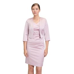 Bolerojacke Vera Mont "Damen mit Kellerfalten", Damen, Gr. 34, rosa (foggy rose), Satin, Obermaterial: 96% Polyester, 4% Elasthan, tailliert, V-Ausschnitt, Jacken