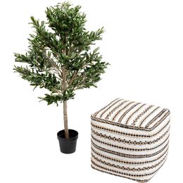 K&uuml;nstliche Zimmerpflanze KARE DESIGN "Deko-Pflanze Olive Tree 120cm", gr&uuml;n, B:50cm H:120cm L:50cm, Kunststoff, Kunstpflanzen, K&uuml;nstliche Zimmerpflanze, aus langlebigen, pflegeleichten Materialien