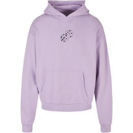 Kapuzensweatshirt Merchcode "Merchcode Hugs & Love - Heart Dice Ultra Heavy Hoody", Herren, Gr. L, lila, 100% Baumwolle, bedruckt, Sweatshirts