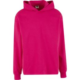 Kapuzensweatshirt Urban Classics "Urban Classics Herren Organic Loose Hoody", Herren, Gr. L, pink (hibiskuspink), 100% Baumwolle, unifarben, Sweatshirts