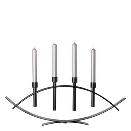 Kerzenleuchter Fink "ARCO", schwarz, B:78,5cm H:30cm T:6cm, Kerzenhalter