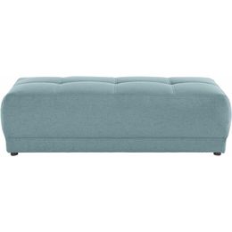 Hocker DOMO collection "Ava Bankhocker mit Federkernunterfederung, B/T 150/67cm", blau (aqua), B:150cm H:44cm T:67cm, Struktur (100% Polyester);Microfaser PRIMABELLE (100% Polyester);Kunstleder SOFTLUX;Struktur fein (100% Polyester), Hocker, Polsterhocker
