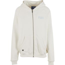 Sweatjacke PEQUS "PEQUS PEQUS Back Logo Zip-Hoodie", Herren, Gr. M, whisper wei&szlig;, 100% Baumwolle, Sweatjacken Sweatjacke