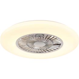 Globo LIGHTING Deckenleuchte "ALVA", wei&szlig; matt, &Oslash; 59,5cm H: 15,4cm, 1 Stk., Leuchten, Ventilator RGB bunt Regenbogen Funktionen heizen-k&uuml;hlen Wohnraum, Deckenleuchte