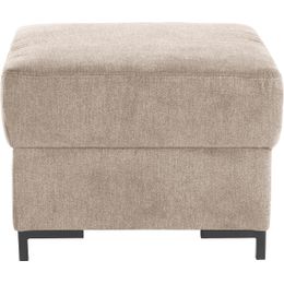 Hocker DOMO collection "Ledas B/T 62/62cm", beige, B:62cm H:42cm T:62cm, Hocker, Polsterhocker, in vielen Farben erh&auml;ltlich