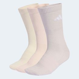 Sportsocken adidas Performance "C ESS CRW 3P", Damen, Gr. L (43/45), wonder wei&szlig;, wonder quartz, ice lila, Obermaterial: 56% Baumwolle, 40% Polyester, 3% Elasthan, 1% Polyamid, Socken Sportsocken
