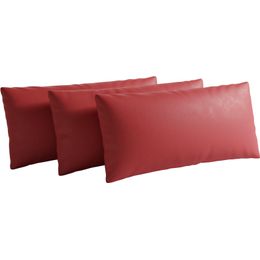 Sit & More Sofakissen SIT & MORE "Vanity Leder", feuerrot, B:60cm H:30cm T:12cm, Leder, Polsterauflagen, Sofakissen