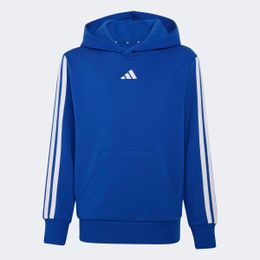 Kapuzensweatshirt adidas Sportswear "ESSENTIALS KIDS HOODIE", M&auml;dchen, Gr. 128, royal blau, wei&szlig;, Obermaterial: 71% Baumwolle, 29% Polyester, normal, Rundhals, angesetztes B&uuml;ndchen, Sweatshirts