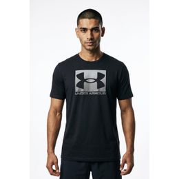 T-Shirt Under Armour "UA M BOXED SPORTS UPDATED SS", Herren, Gr. M, schwarz, Single Jersey, Obermaterial: 60% Baumwolle, 40% Polyester, unifarben, Rundhals, eingesetzt eingefasste Kante, Shirts T-Shirt, sportlicher Stil, Rundhalsausschnitt, aus Baumwolle und Polyester