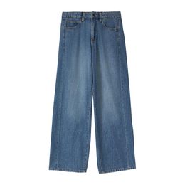 Weite Jeans s.Oliver JUNIOR, M&auml;dchen, Gr. 164, N-Gr, blau, Denim/Jeans, Obermaterial: 100% Baumwolle, unifarben, normal lang, Jeans, aus reiner Baumwolle