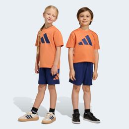 Trainingsanzug adidas Sportswear "ESSENTIALS KIDS -SET", Jungen, Gr. 122, dusky orange, dunkelblau, Obermaterial: 100% Baumwolle, Sportanz&uuml;ge Trainingsanzug, f&uuml;r Kinder, zweiteilig, aus Baumwolle
