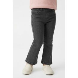 Bootcut-Jeans KIDS Only "KMGRAIN FLARED ELAST JEANS DNM NOOS", M&auml;dchen, Gr. 104, N-Gr, medium grau denim, Denim/Jeans, Obermaterial: 53% Viskose, 29% Baumwolle, 17% Polyester, 1% Elasthan, unifarben, ausgestellt normal, Jeans