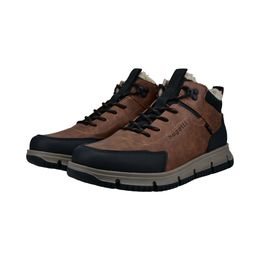 Winterboots Bugatti, Herren, Gr. 46, cognac, Lederimitat, Textil, Schuhe Winterboots, Schn&uuml;rboots, Outdoorboots mit Logopr&auml;gung und TEX-Ausstattung
