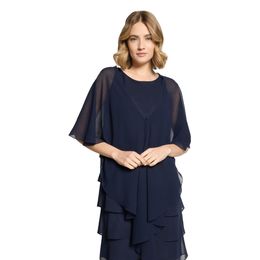 Multifunktionstuch Vera Mont "Damen mit Volant", Damen, Gr. L, blau (night sky), Chiffon, Polyester, festlich, Modet&uuml;cher Multifunktionstuch, Nahtf&uuml;hrung