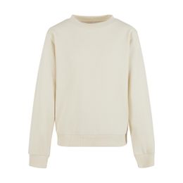 Rundhalspullover Urban Classics "Urban Classics Girls Oversized Light Terry Crewneck", M&auml;dchen, Gr. 110/116, sandwei&szlig;, 70% Baumwolle, 30% Polyester, unifarben, normal, Rundhals, Pullover Rundhalspullover