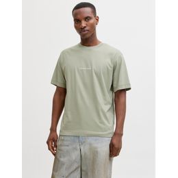 Jack & Jones Rundhalsshirt JACK & JONES "JORNORREBRO EMB TEE SS CREW NECK NOOS", Herren, Gr. XL, seagrass, Jersey, Obermaterial: 100% Baumwolle, bedruckt, relaxed fit normal, Rundhals, gerader Abschluss, Shirts Rundhalsshirt, Baumwolle, locker geschnitten