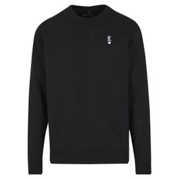Rundhalspullover MisterTee "MisterTee King Sign EMB Light Crew Sweatshirt", Herren, Gr. L, schwarz, 100% Baumwolle, mehrfarbig, normal, Rundhals, Pullover Rundhalspullover