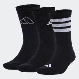 Funktionssocken adidas Performance "LOGO, 3 PAAR", Damen, Gr. L (43/45), schwarz-wei&szlig; (schwarz, wei&szlig;), Obermaterial: 51% Baumwolle, 46% Polyester, 2% Elasthan, 1% sonstige Fasern, Socken, f&uuml;r Sport, mit Rippb&uuml;ndchen, aus weichem, stretchigem Baumwollmix