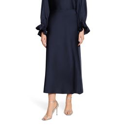 Maxirock Vera Mont "Damen wadenlang", Damen, Gr. 38, blau (night sky), Satin, Obermaterial: 100% Polyester, gerade lang, R&ouml;cke Maxirock, Material