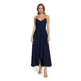 Abendkleid Vera Mont "Damen mit Volant", Damen, Gr. 38, Normalgr&ouml;&szlig;en, blau (night sky), Obermaterial: 100% Polyester. Futter: 100% Polyester, tailliert lang, Kleider Abendkleid, Design